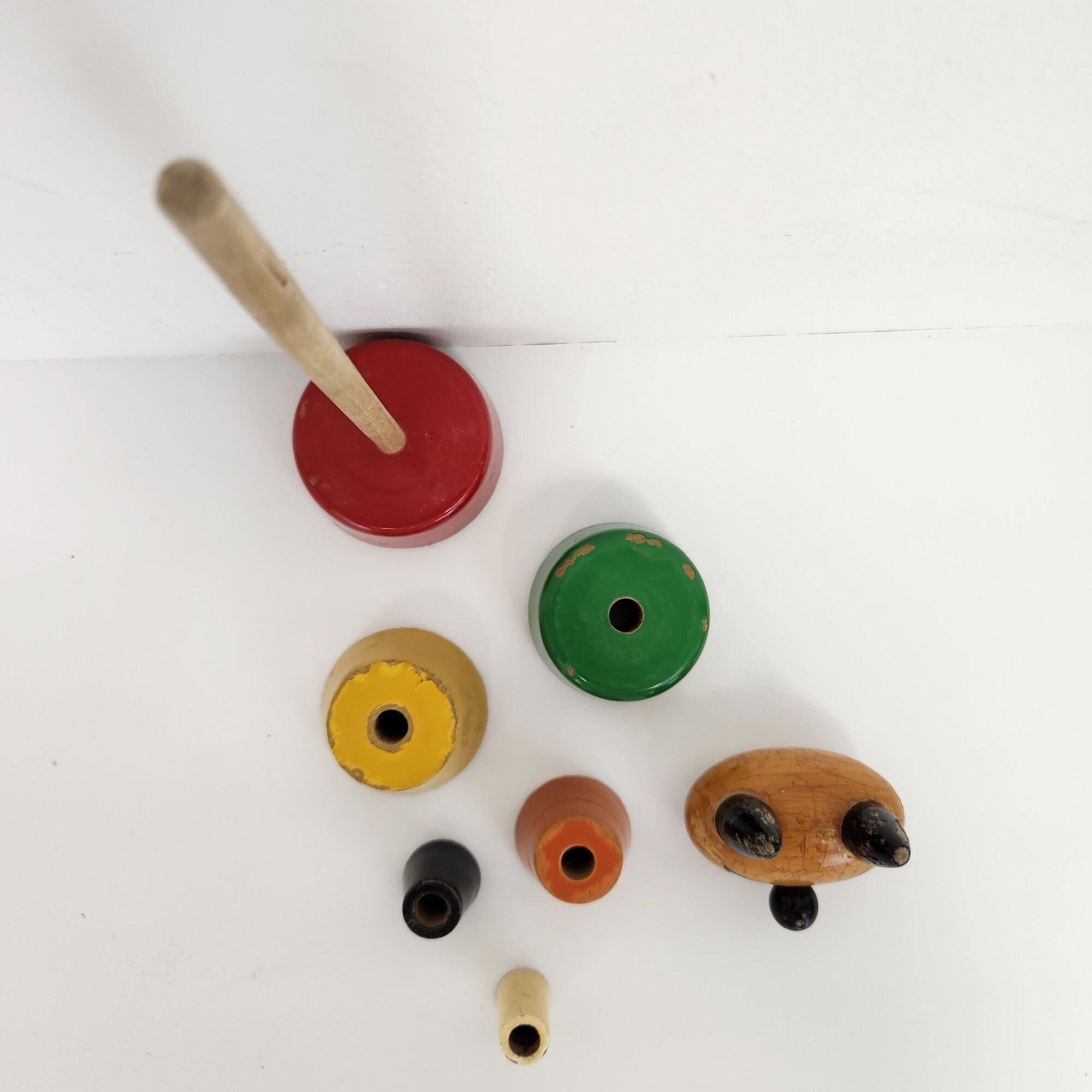 Vintage 1970's Kouvalias Atomic Cat Stacking Block Toddlers Learning ...