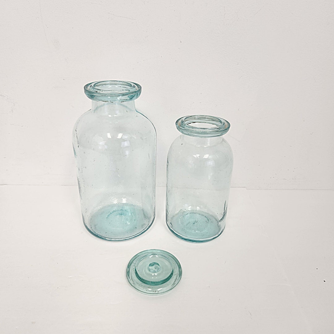 Vintage Early 1900's Pair of Blue Glass Wax Seal Canning Jars - Etsy
