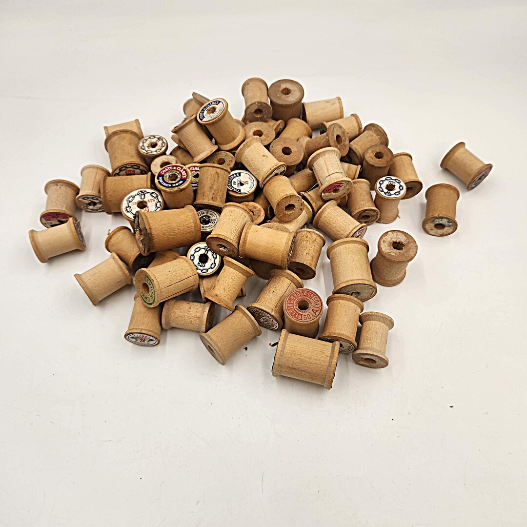Vintage Mid-century Empty Wood Thread Spools - Mostly Natural Wood - Etsy