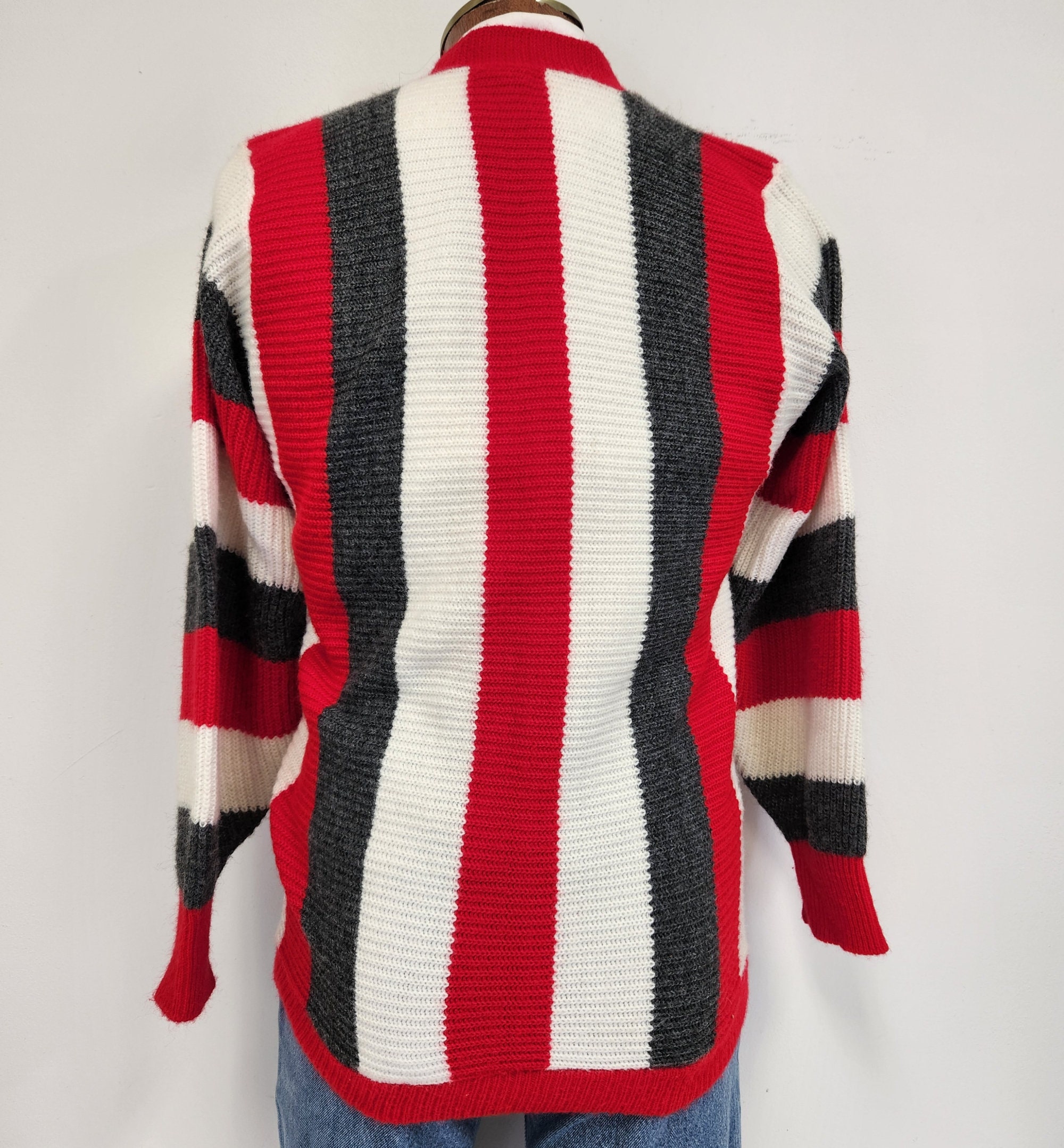 Vintage 1960's Men's - Women's 100% Virgin Orlon Acrylic Red - White ...