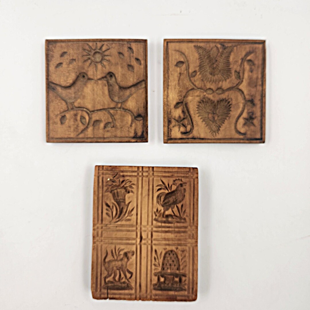 Vintage Reproduction Set of 3 Butter Stamps - Cookie Stamps - Farmhouse ...