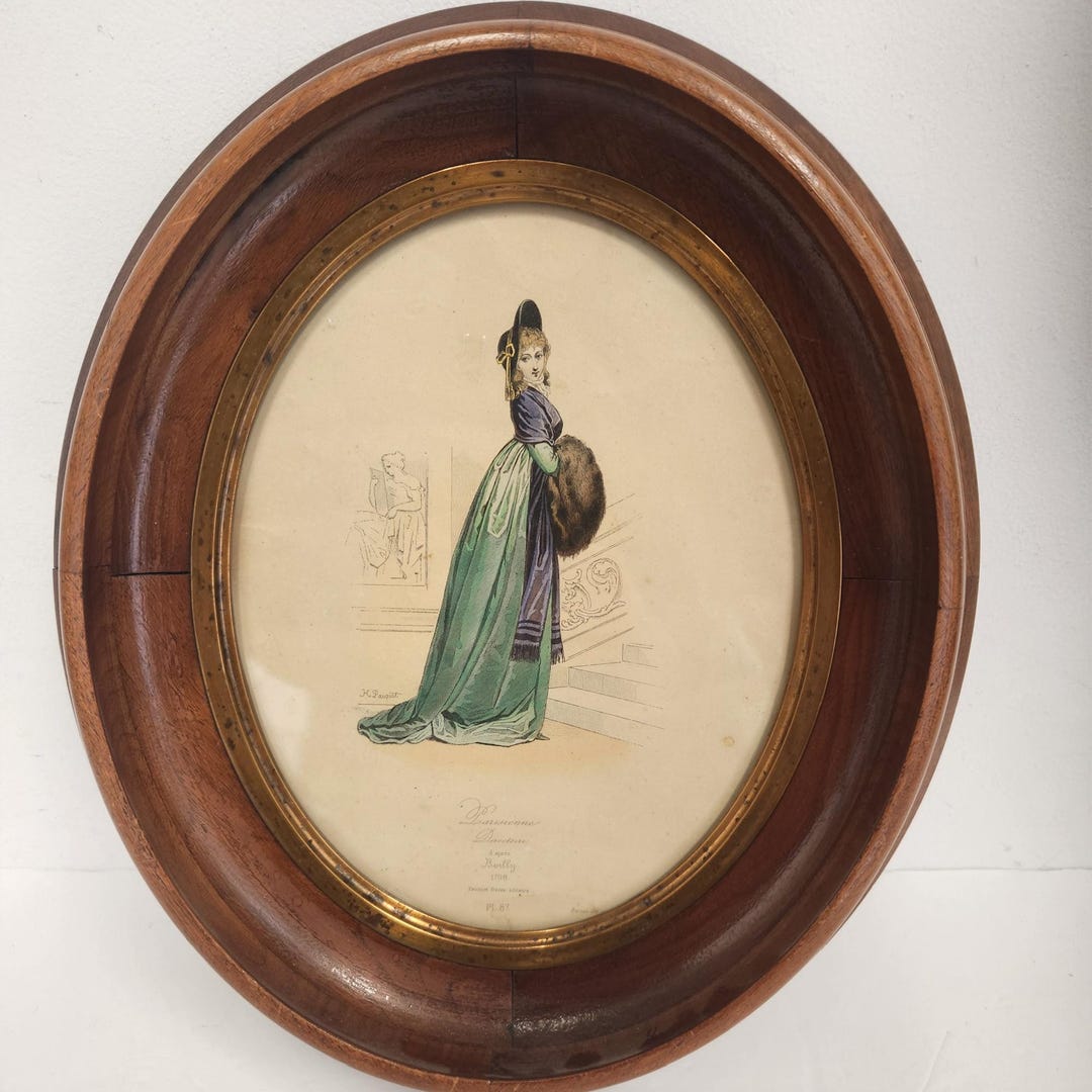 Vintage Oval Walnut With Gold Trim Picture Frame - Dated 1876 - Etsy