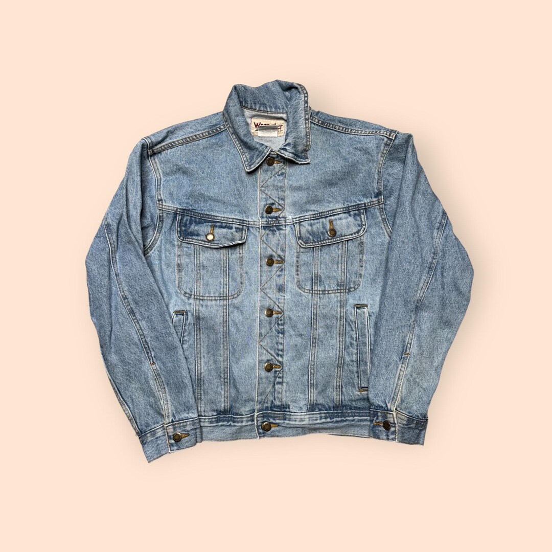 Vintage Wrangler Rugged Wear Denim Jacket Y2K Men’s Medium Blue Vtg ...