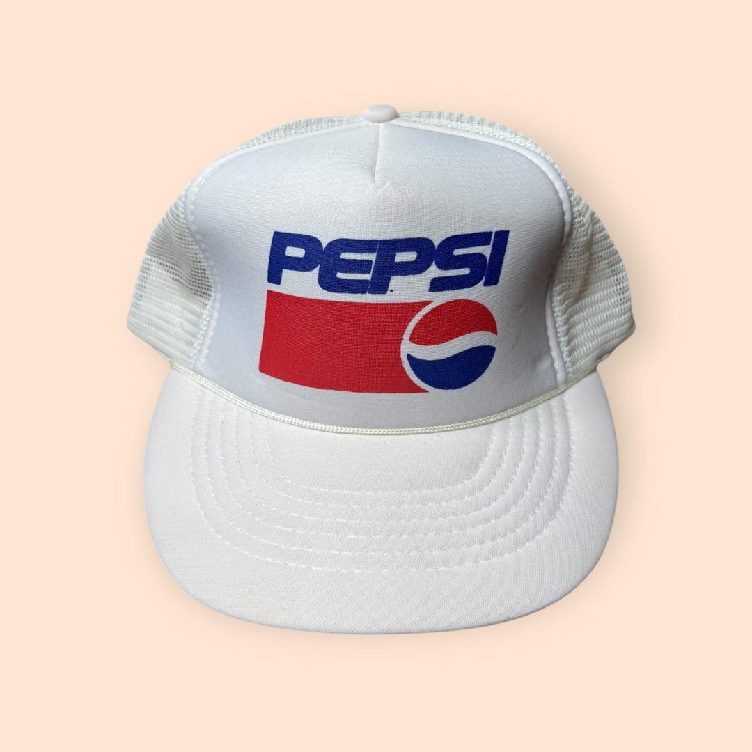 Vintage 1990s Pepsi Snapback Trucker Hat White Vtg 90s - Etsy