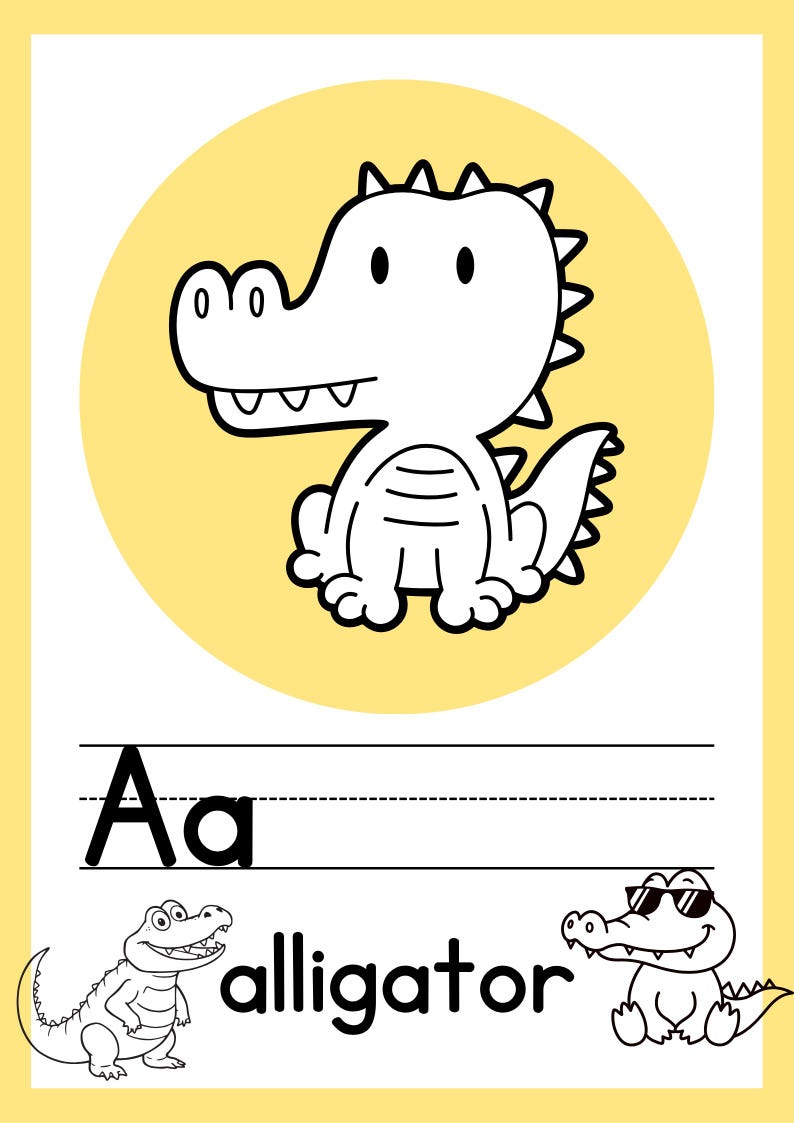 A–Z Animal Alphabet Coloring Book PDF for Kids | Printable Educational ...