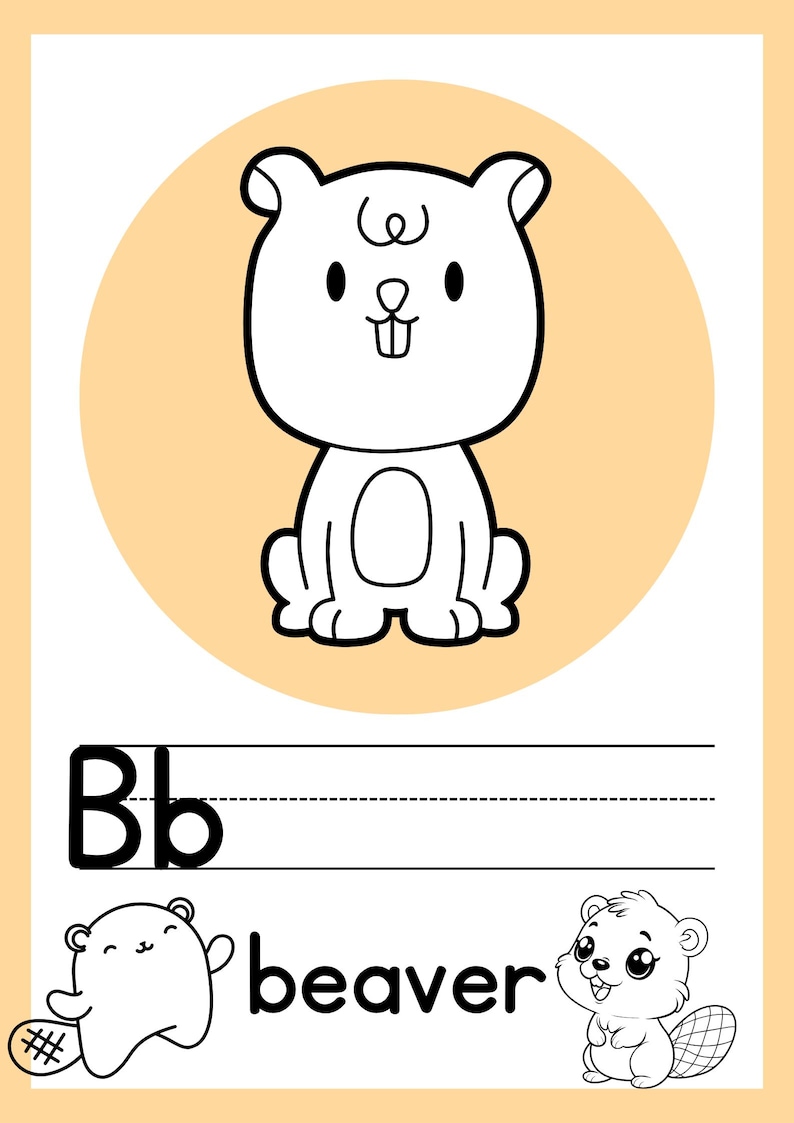 A–Z Animal Alphabet Coloring Book PDF for Kids | Printable Educational ...