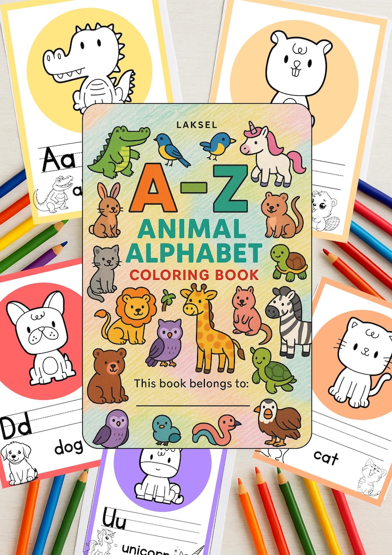 A–Z Animal Alphabet Coloring Book PDF for Kids | Printable Educational ...