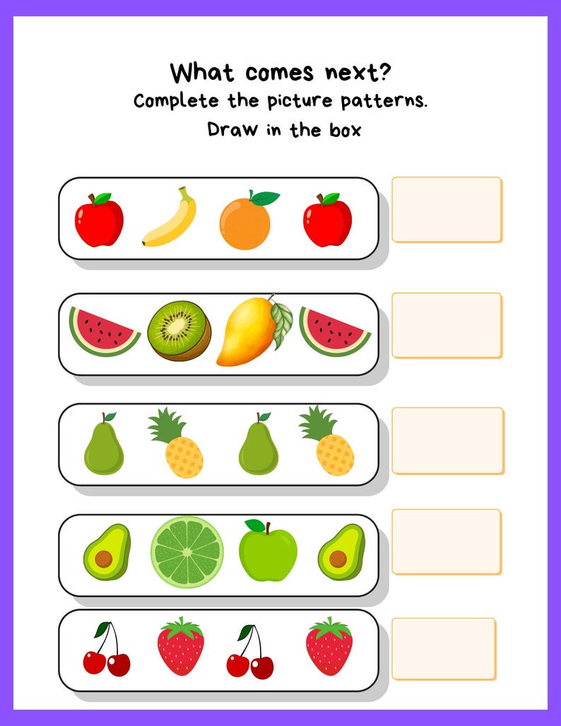 Pattern Practice Printable: Preschool Learning Activity (5 Pages ...