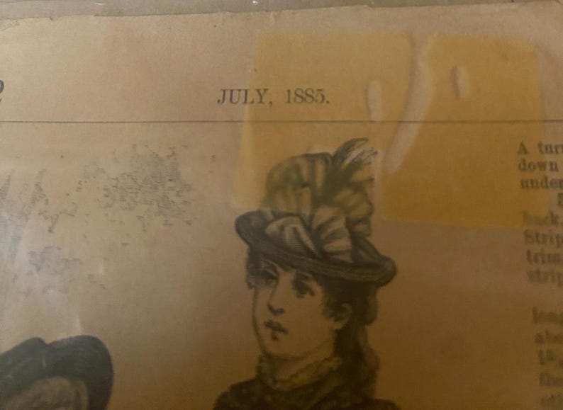 Vintage Fashion Magazine or Catalog Page Featuring 19th-century ...