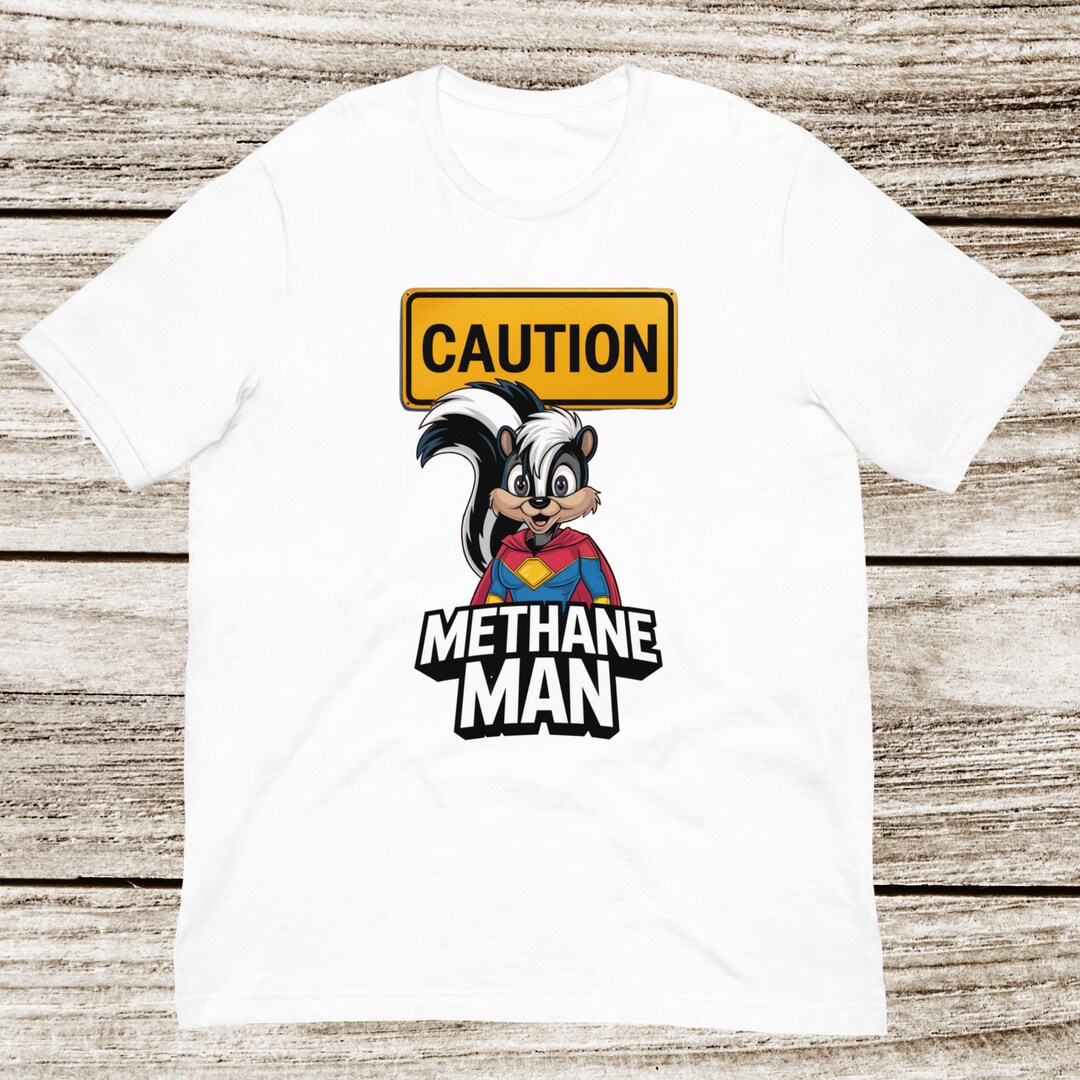 Men's Methane Man Funny Skunk Super Hero Joke Comedy Fart T-shirt - Etsy