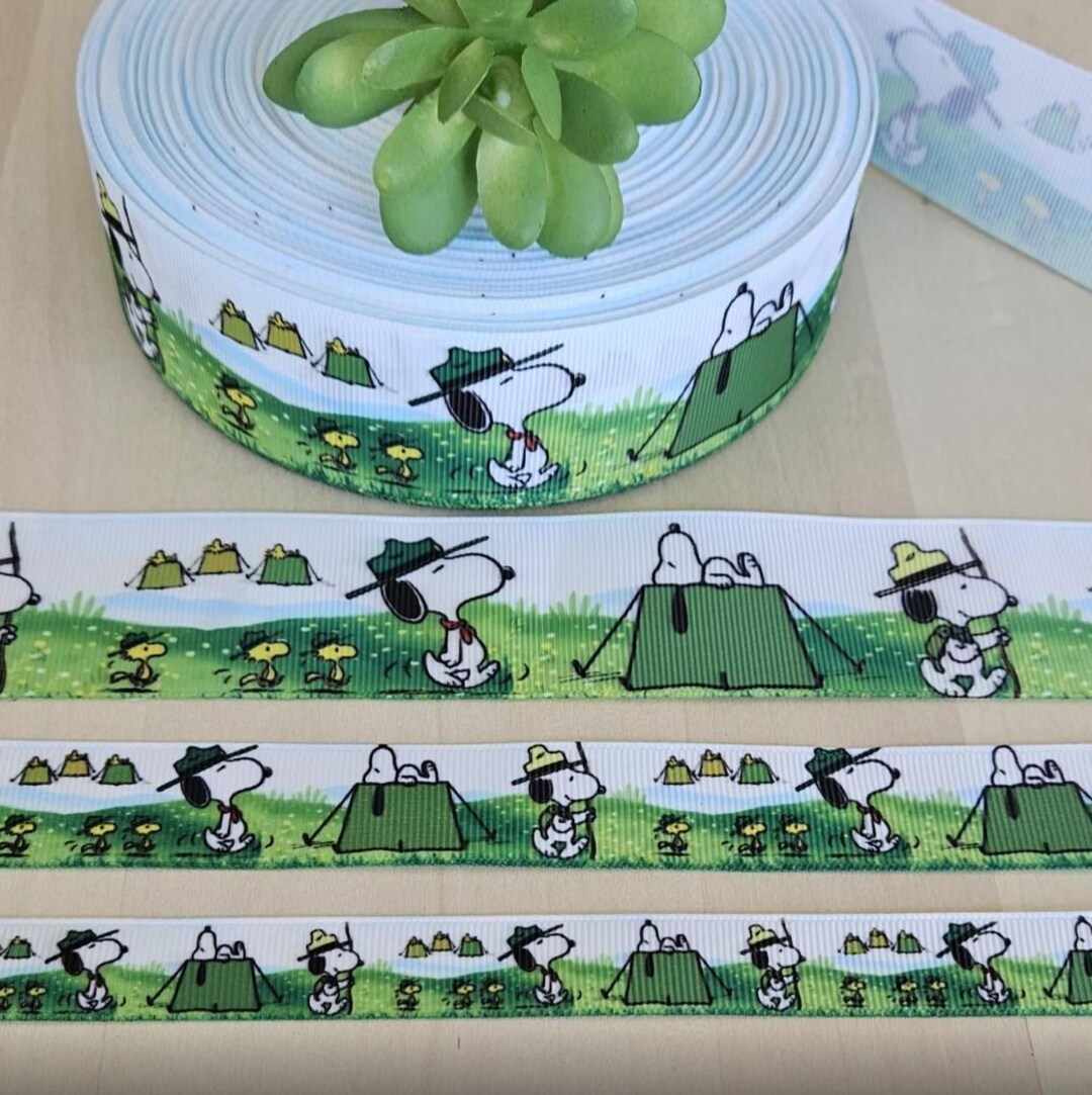 Snoopy Grosgrain Ribbon, Camping Woodstock & Beagle Tent, 5/8, 7/8, 1.5 ...