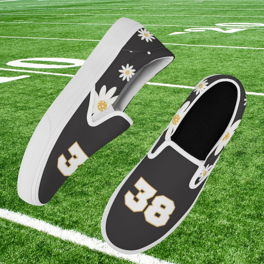 Custom Slip on Game Day Sneakers – Personalized Jersey Number Shoes for ...