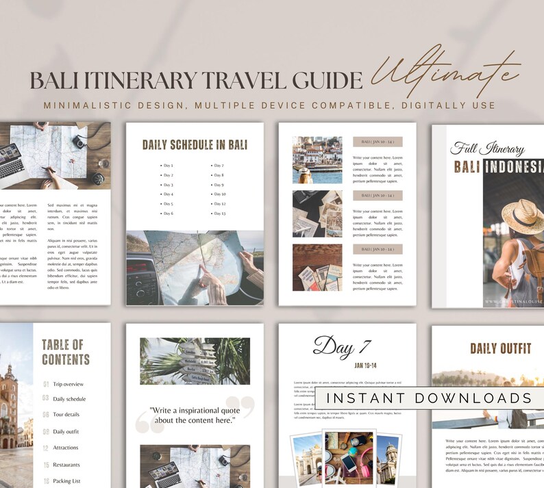 Ultimate Bali Itinerary Travel Guide Template for a Perfect Vacation - Etsy