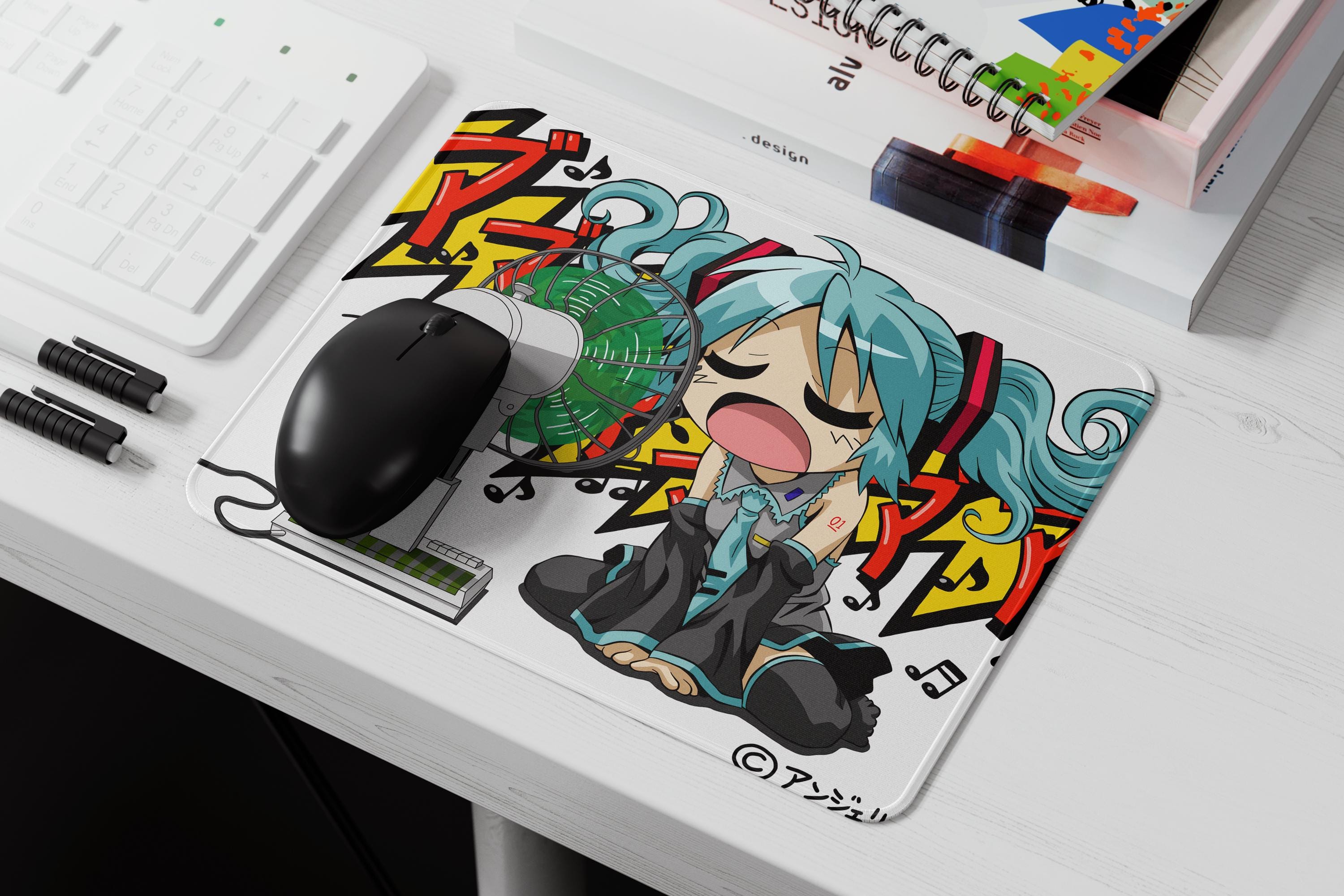 Anime Theme Hatsune Miku RGB LED Mousepad, Waterproof Gaming Desk Mat ...