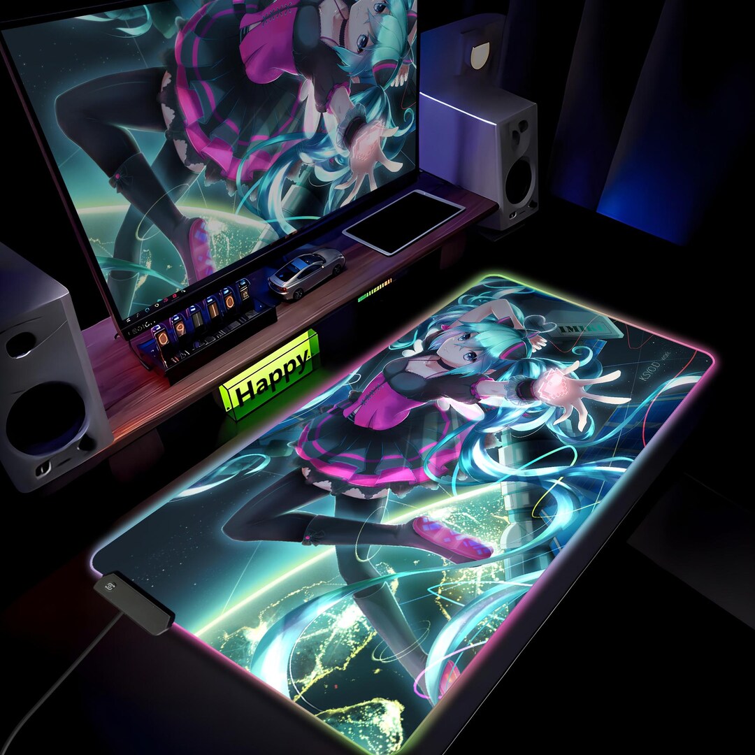 Japanese Anime Keyboard Mat Hatsune Miku Waterproof Mouse Pad Large ...
