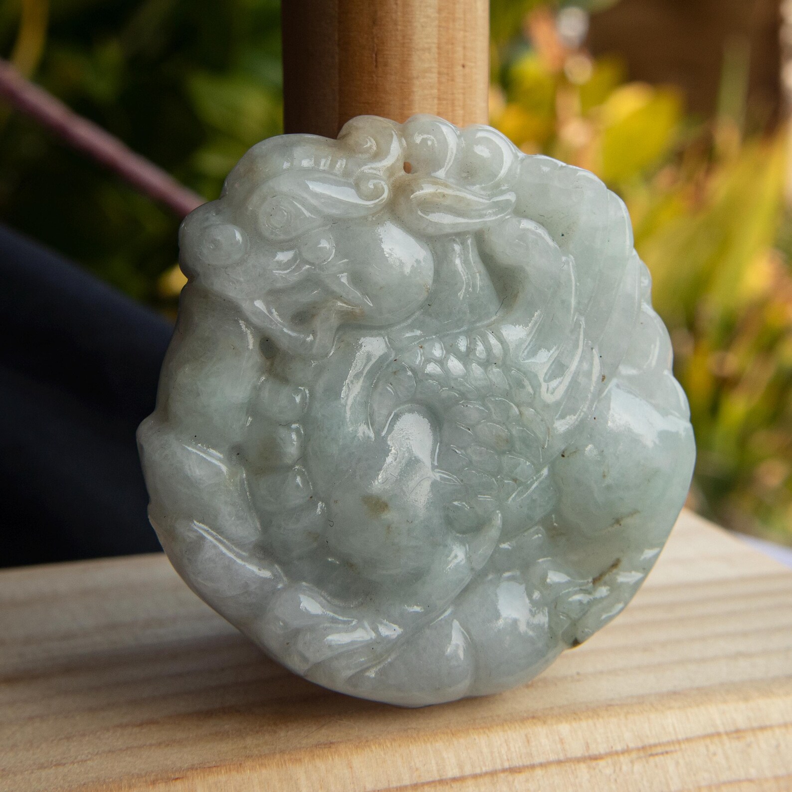 50mm Winged Pixiu Dragon Pendant–grade A Burmese Jadeite Necklace With ...