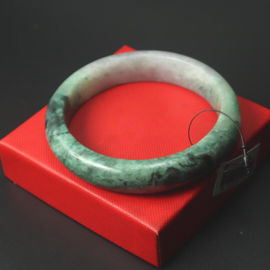 62MM Natural Genuine Burmese Jade Bangle, Grade A Hand-carved Jadeite ...