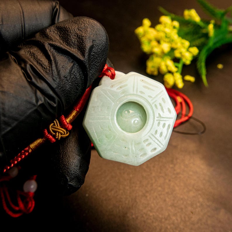 30.45 Mm, Genuine Burmese Jade Pendant, Yin Yang, Grade A, Light Green ...