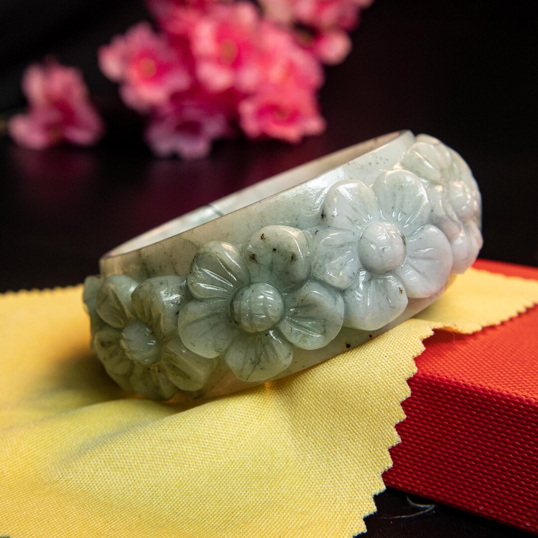 61mm Natural Grade A Burmese Jadeite Bangle –translucent White With ...