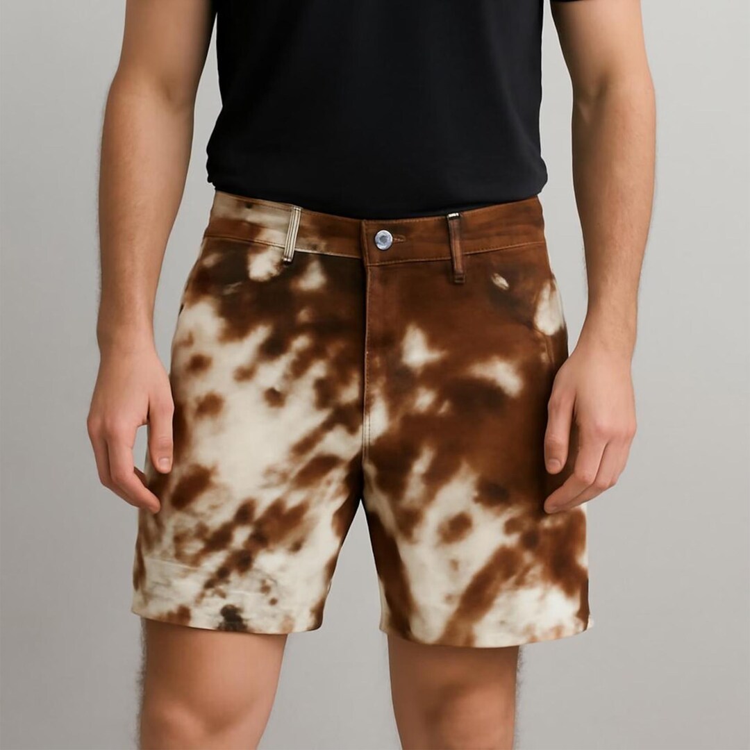 Men's Hair-on-hide Cowhide Leather Western Shorts - Custom Fit - Etsy
