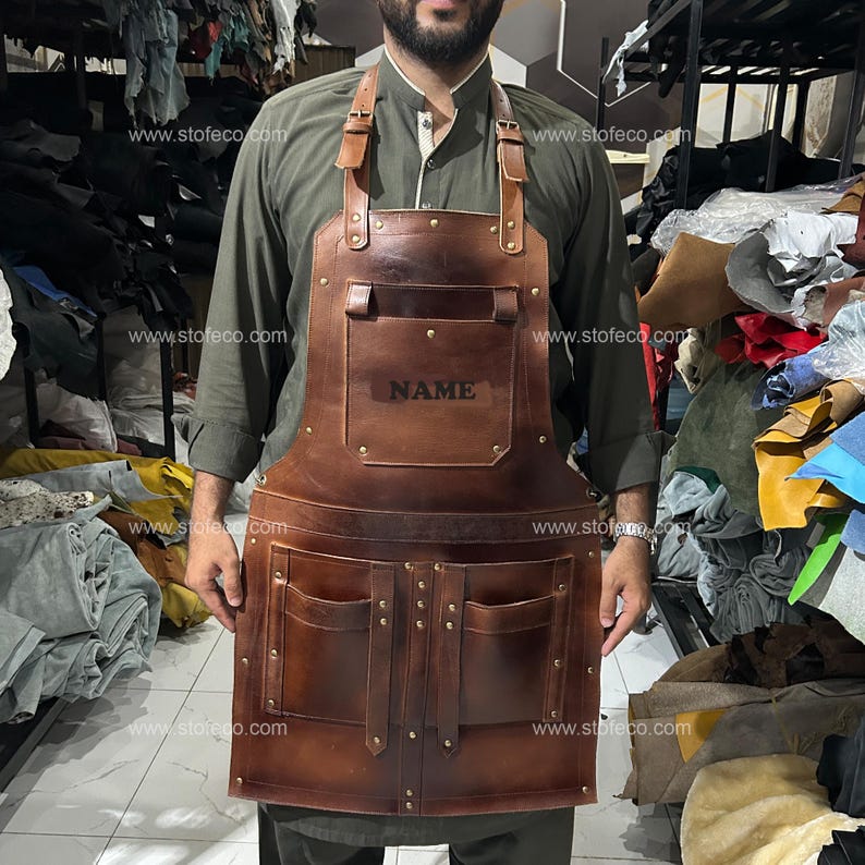 Custom Engraved Leather Work Apron: Metalworking, Welding, Artisan Gear ...