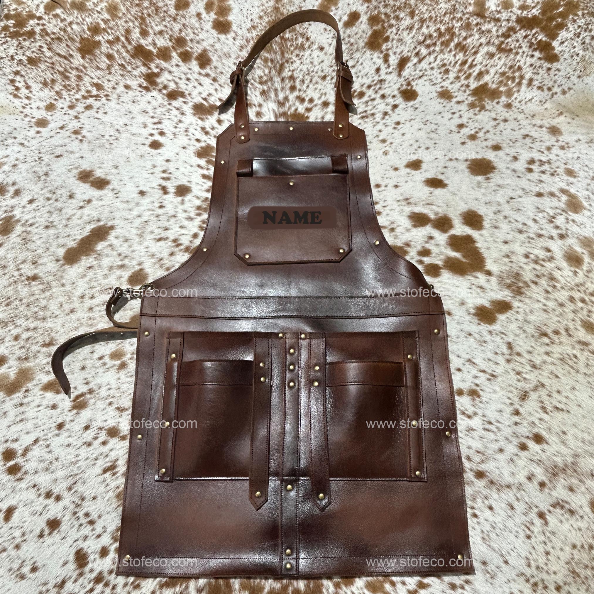 Custom Engraved Leather Work Apron: Metalworking, Welding, Artisan Gear ...