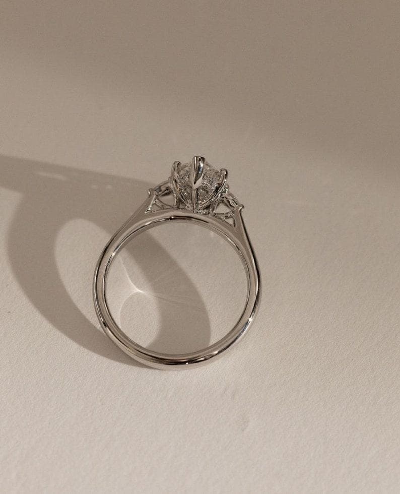 2 Ct Marquise Moissanite Engagement Ring With Pear Side Stones - Etsy