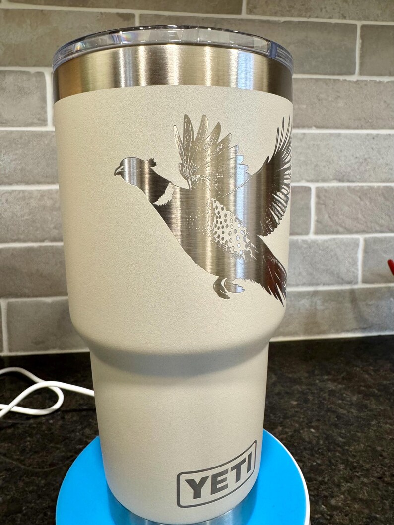 Custom Laser Engraved Tumbler | Pheasant With Optional Personalization ...