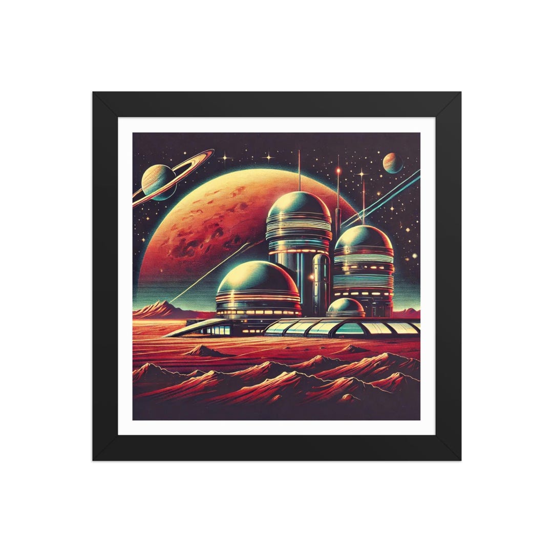 Retro Mars Space Base Poster – Vintage Sci-fi Wall Art – Futuristic ...