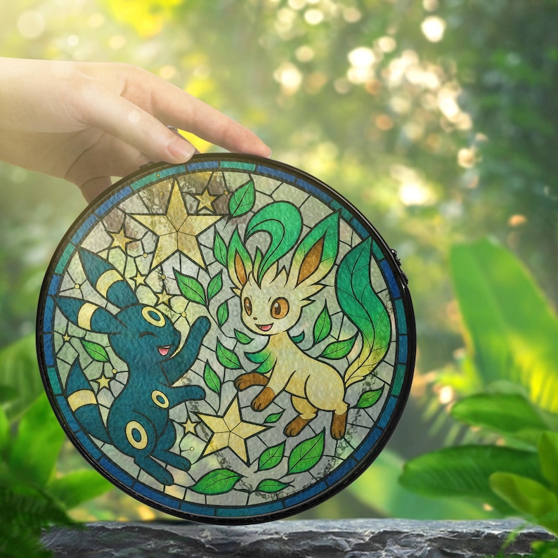 Umbreon Leafeon Stained Glass Suncatcher Umbreon Window Hanging Decor ...