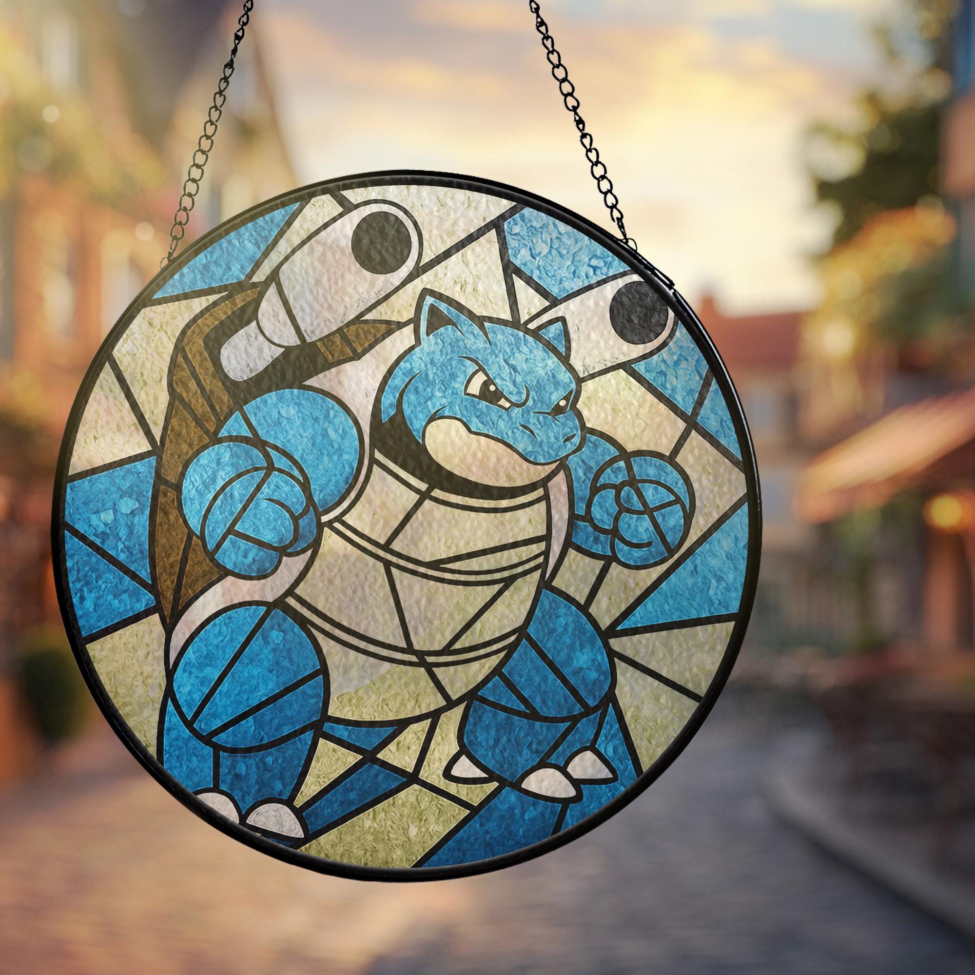 Blastoise Stained Glass Suncatcher Water-type Blastoise Window Decor ...