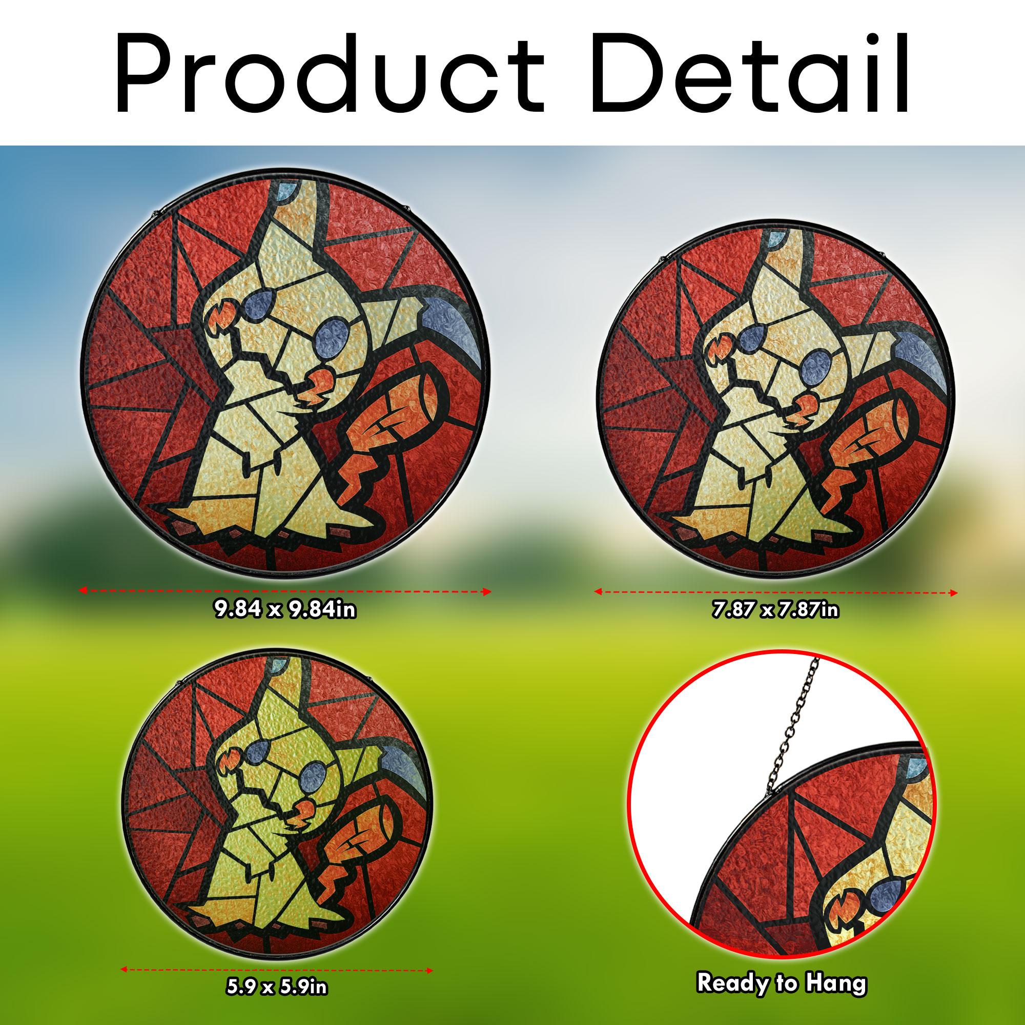 Mimikyu Stained Glass Suncatcher Cute Window Hanging Anime Decor ...