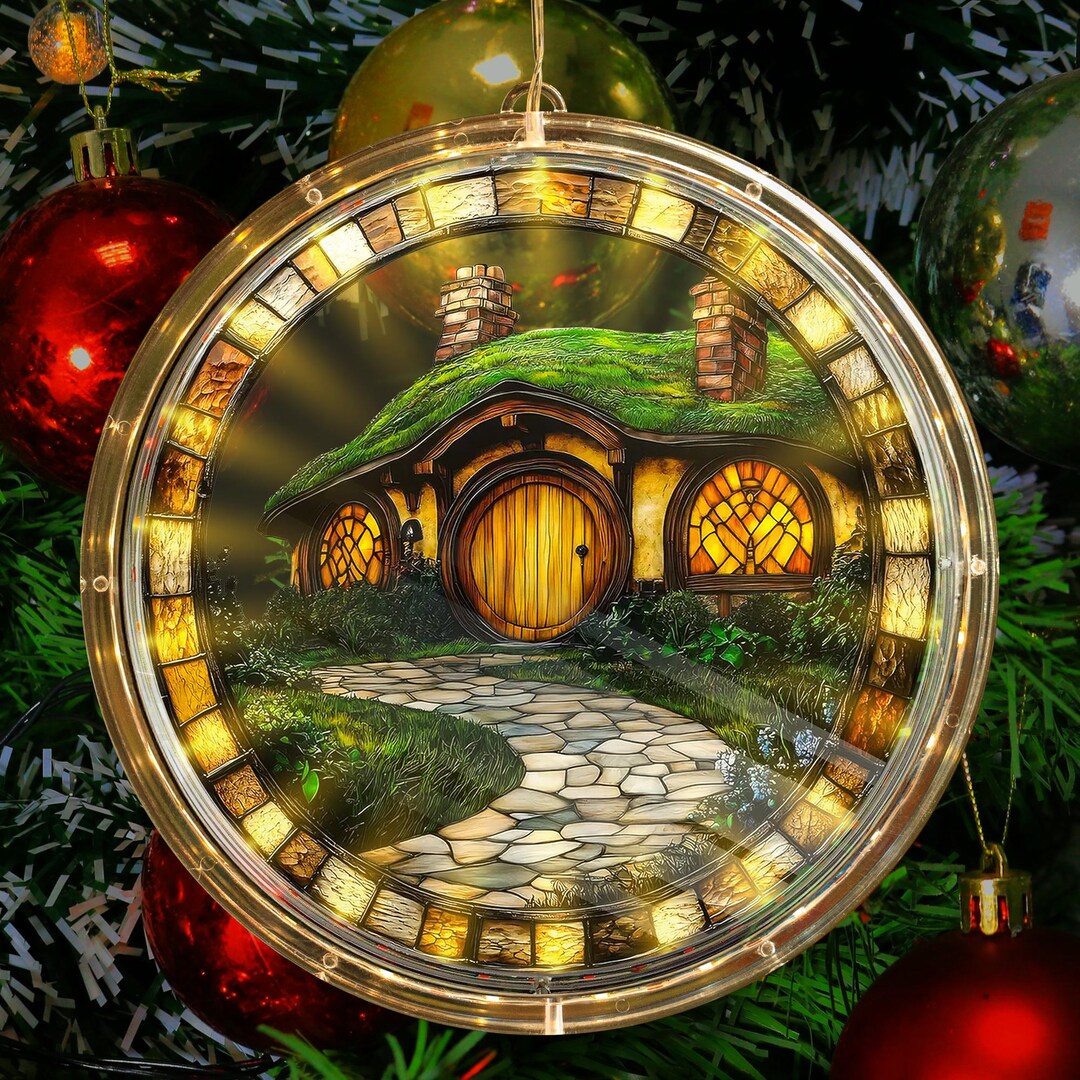 Hobbit House Acrylic LED Hanging Light Lamp Stained Glass Effect ...