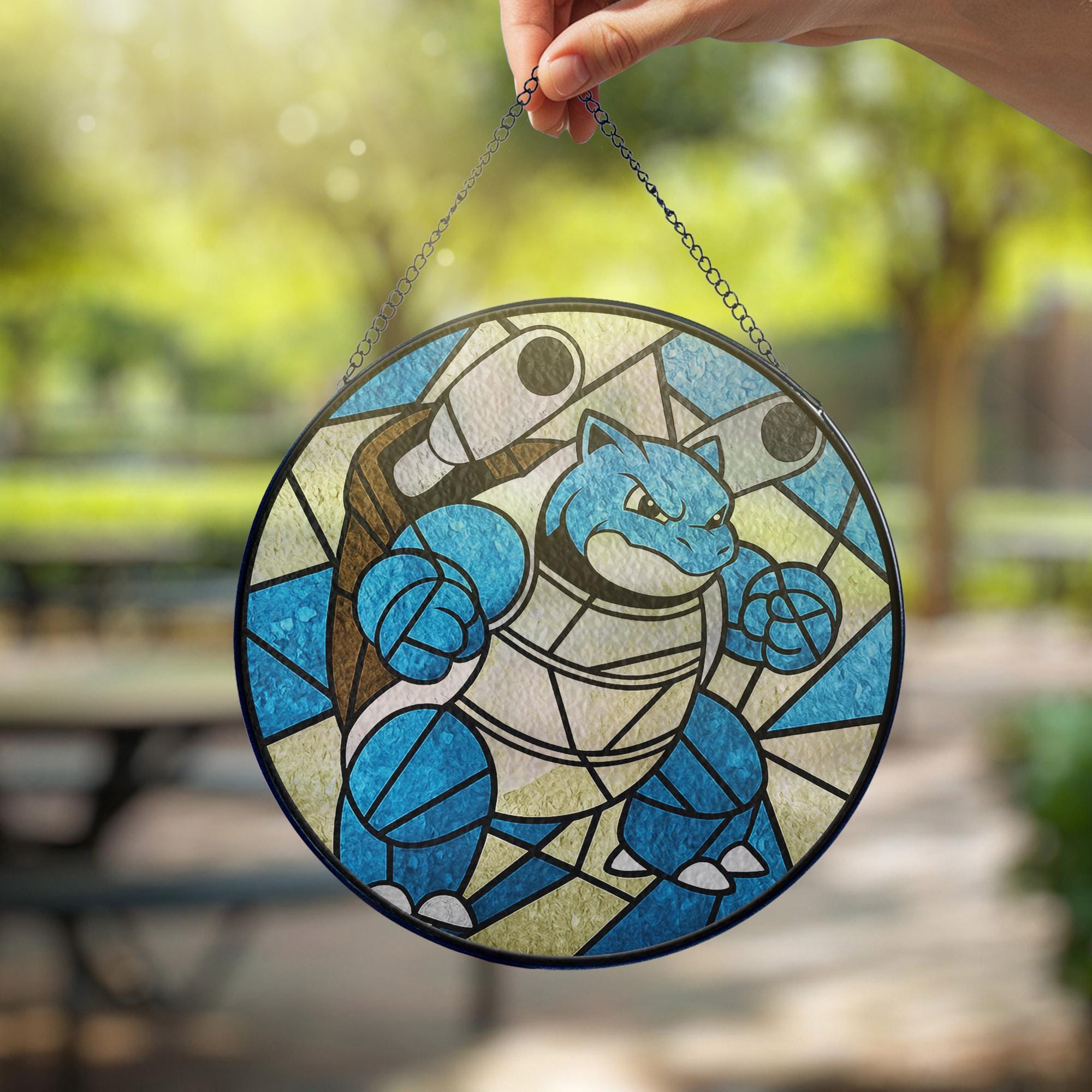 Blastoise Stained Glass Suncatcher Water-type Blastoise Window Decor ...