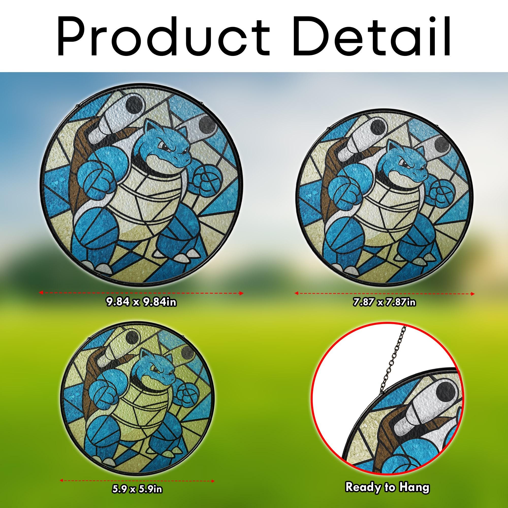 Blastoise Stained Glass Suncatcher Water-type Blastoise Window Decor ...