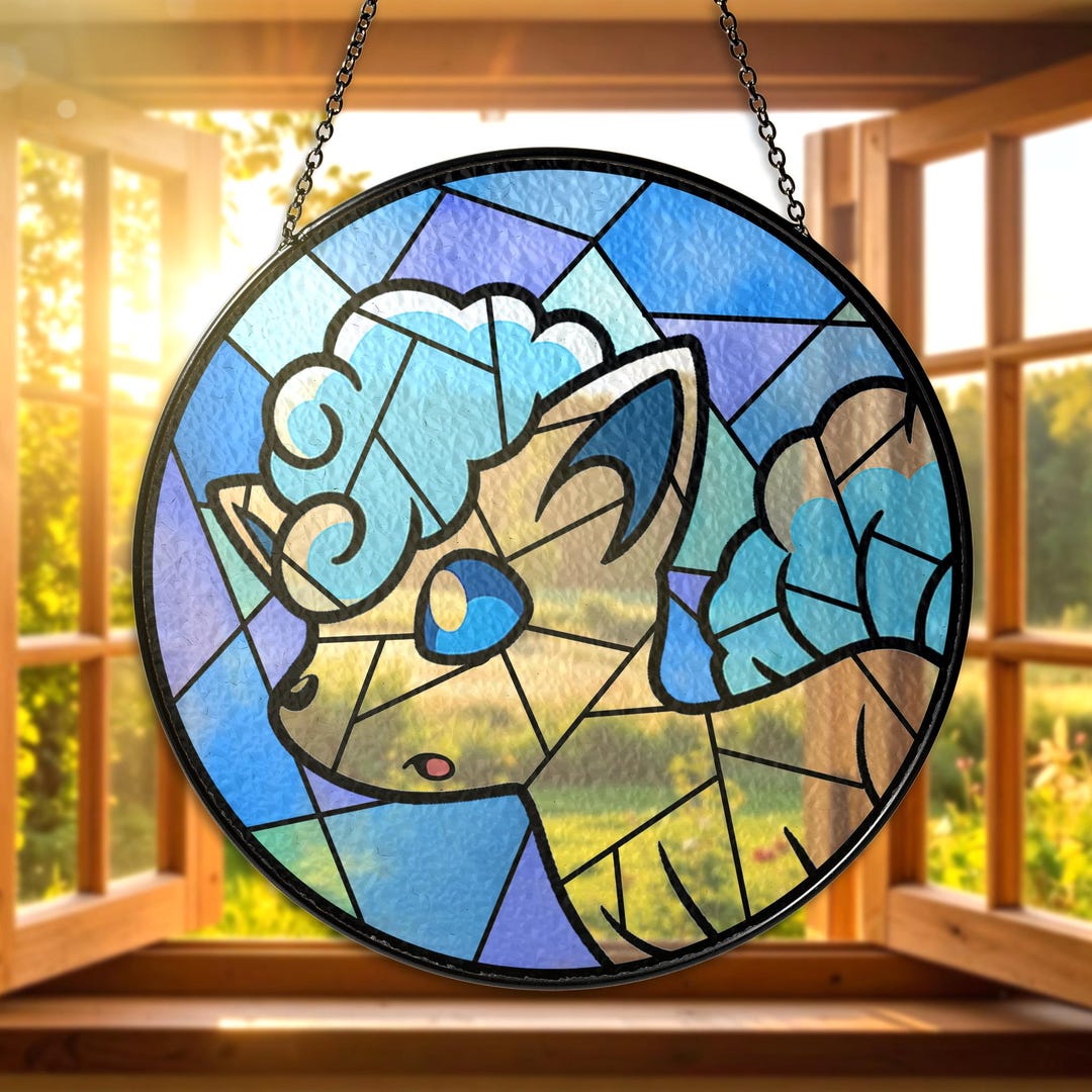 Alolan Vulpix Stained Glass Suncatcher Alolan Vulpix Window Hanging ...