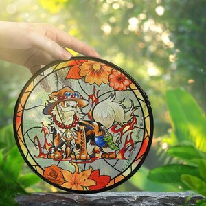 Arcanine Stained Glass Suncatcher Legendary Fire Arcanine Window ...