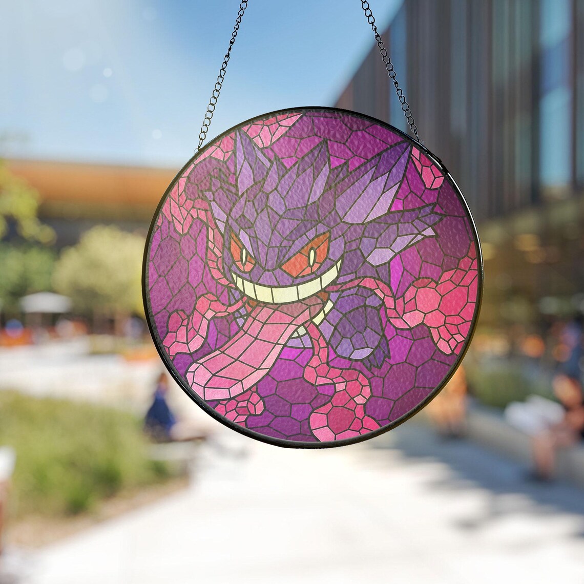 Ghost Type Gengar Stained Glass Suncatcher Spooky Ghost Gengar Window ...