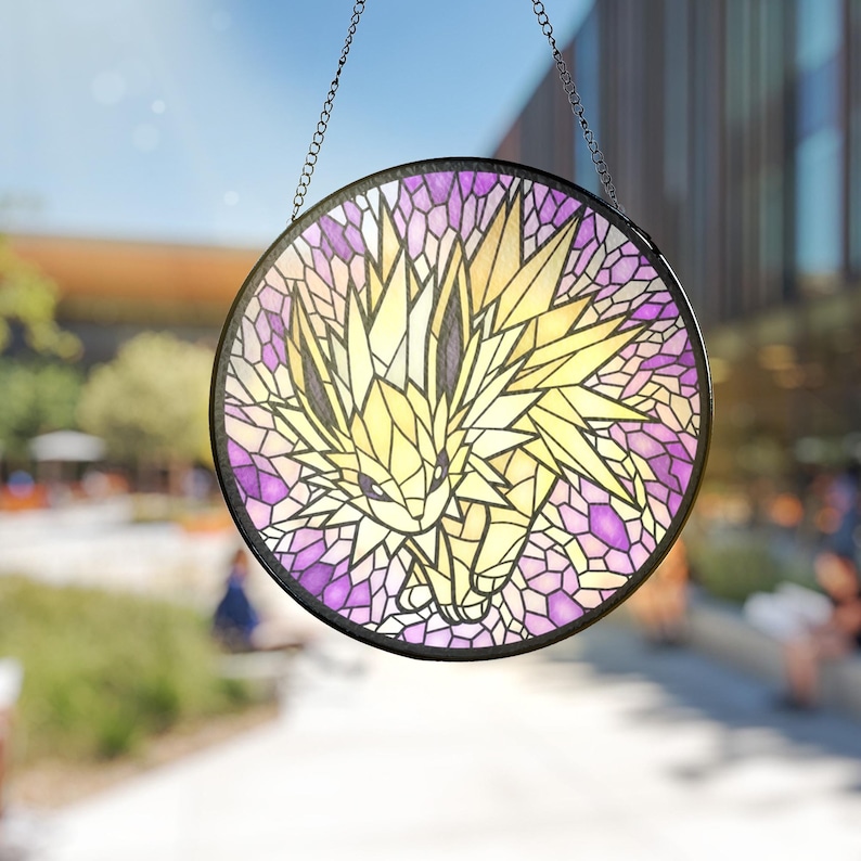 Jolteon Stained Glass Suncatcher Jolteon Inspired Window Art Jolteon ...