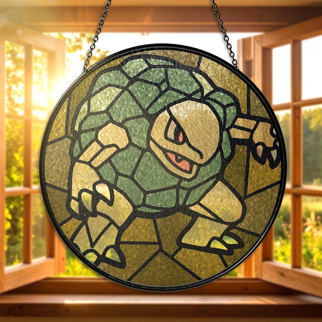 Golem Stained Glass Suncatcher Golem Geeky Window Art Gamer Gift Golem ...