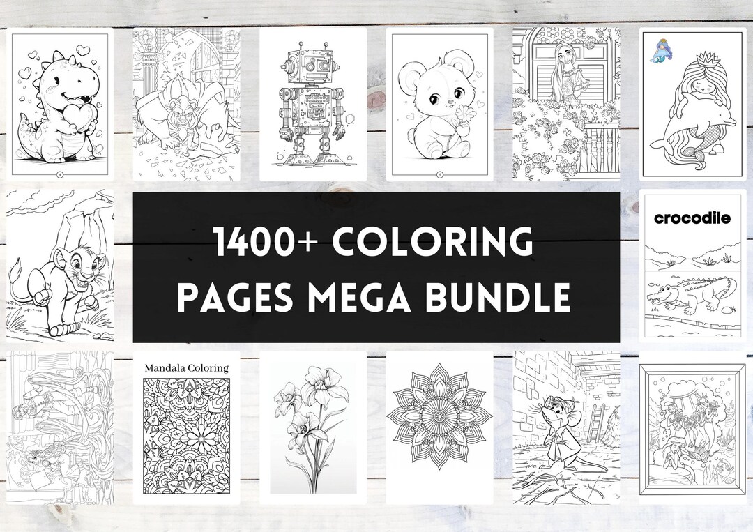 1400+ Coloring Pages Mega Bundle, Coloring Book - Etsy