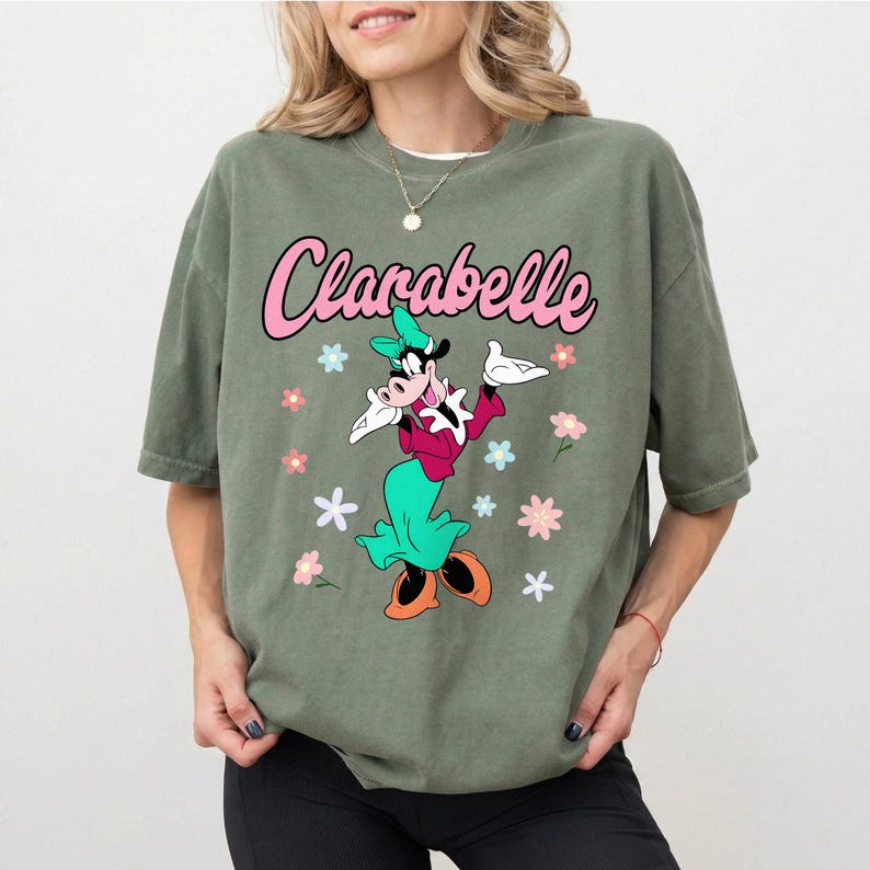 Disney Clarabelle Cow PNG, Retro Cartoon Cow Shirt Design, Cute Floral ...