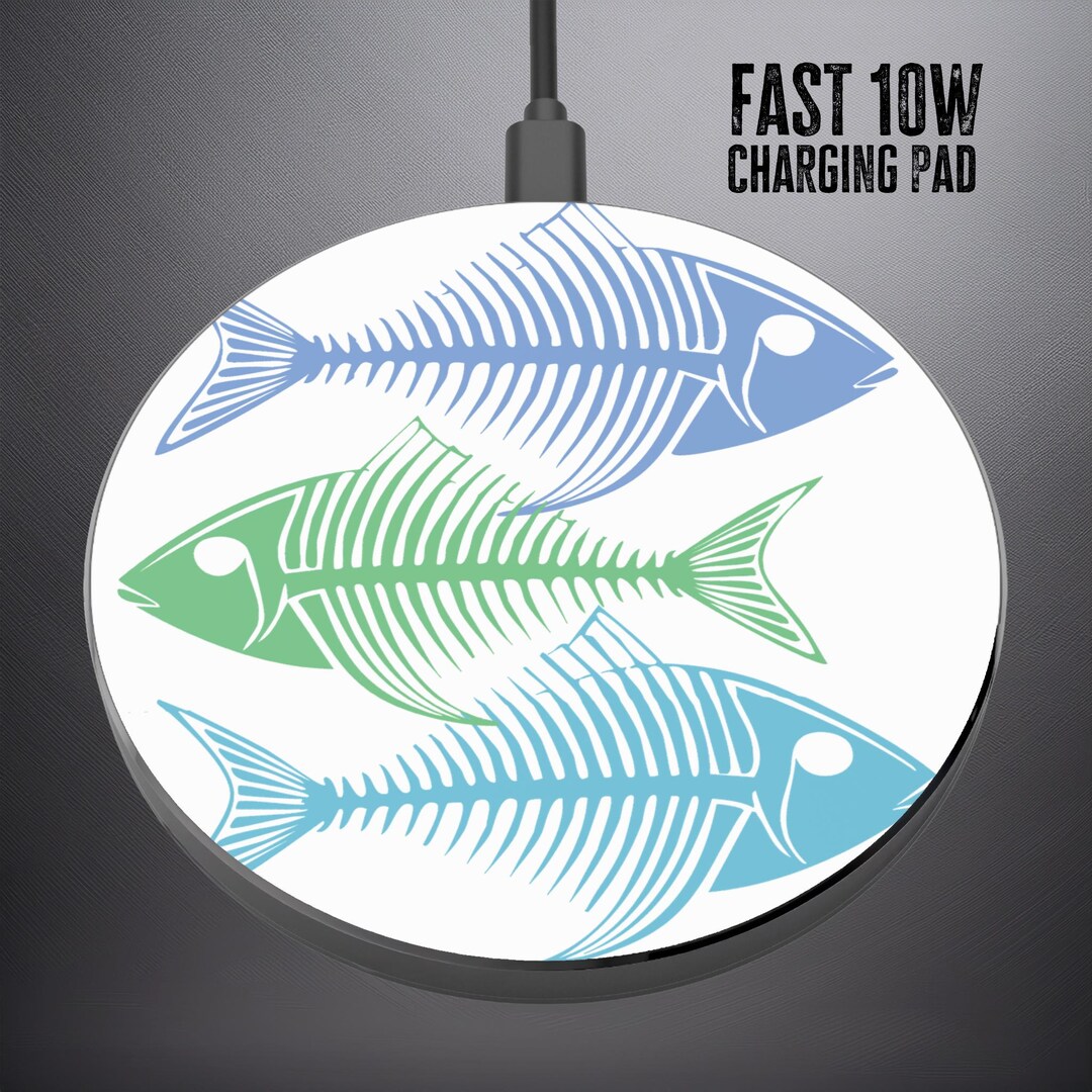 Blue Fish Charging Pad, Fast Phone Charger, Coastal Aesthetic Decor - Etsy