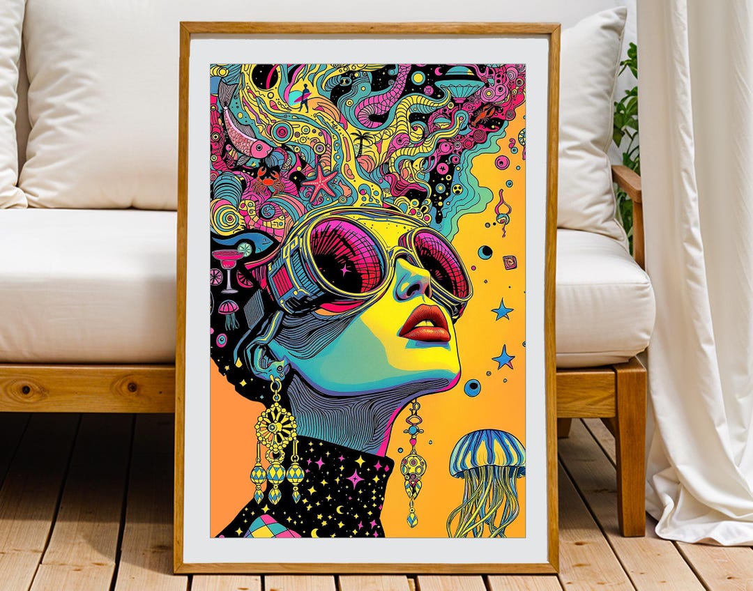 Psychedelic Ocean Lover | Trippy Dopamine Decor | Scuba Diver Gift ...