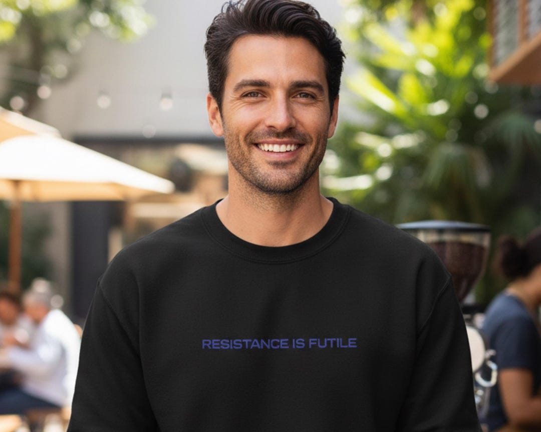 Resistance is Futile Embroidered Sweatshirt: Retro Star Trek Borg ...