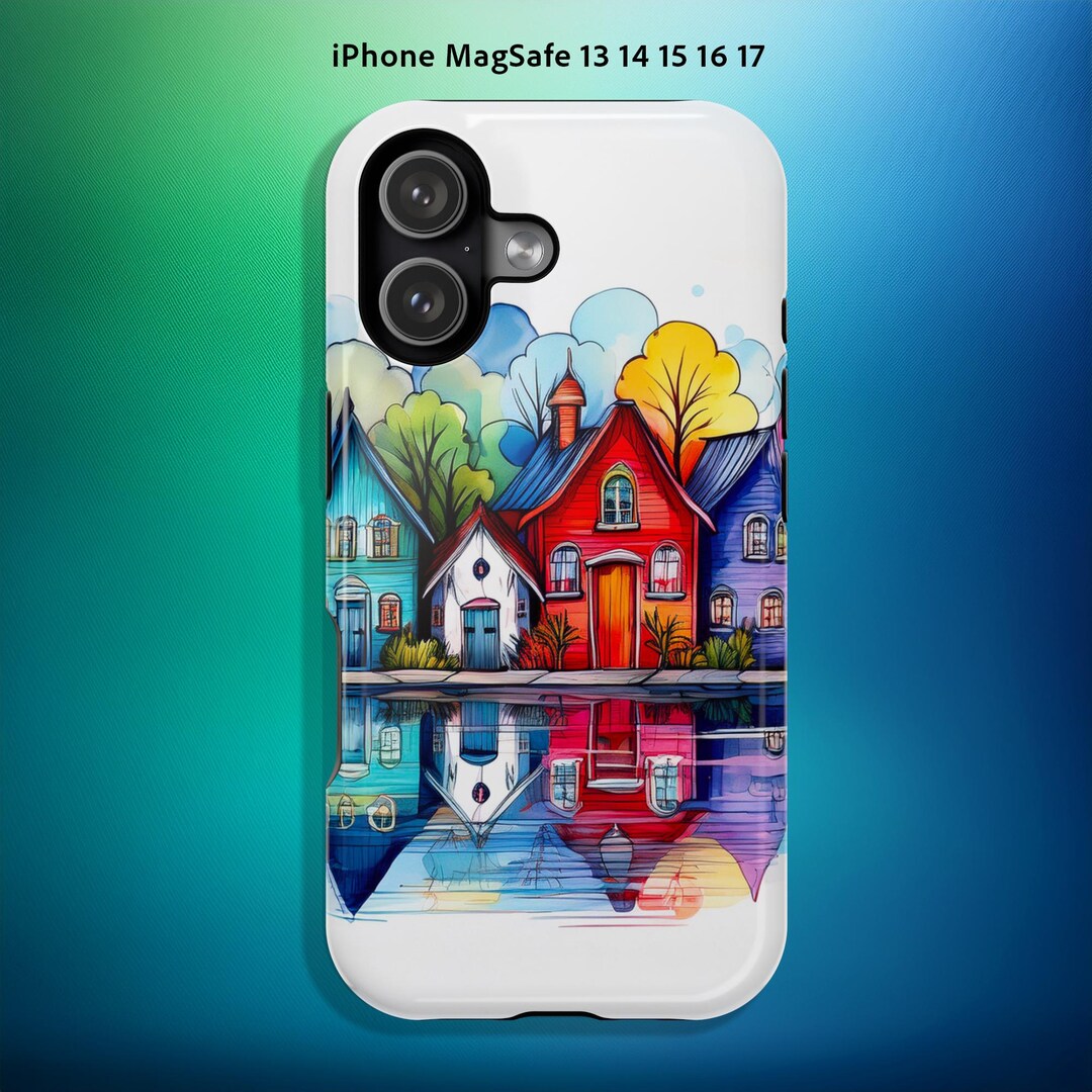 Lake House Phone Case: Cottagecore Watercolor Realtor Gift - Magsafe ...