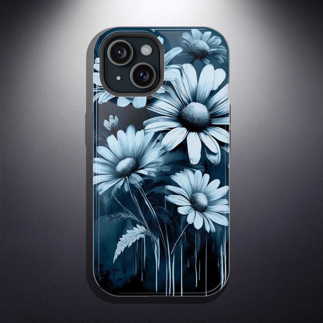 Blue Daisy Phone Case | Floral Magsafe iPhone 13/14/15/16/17 - Etsy