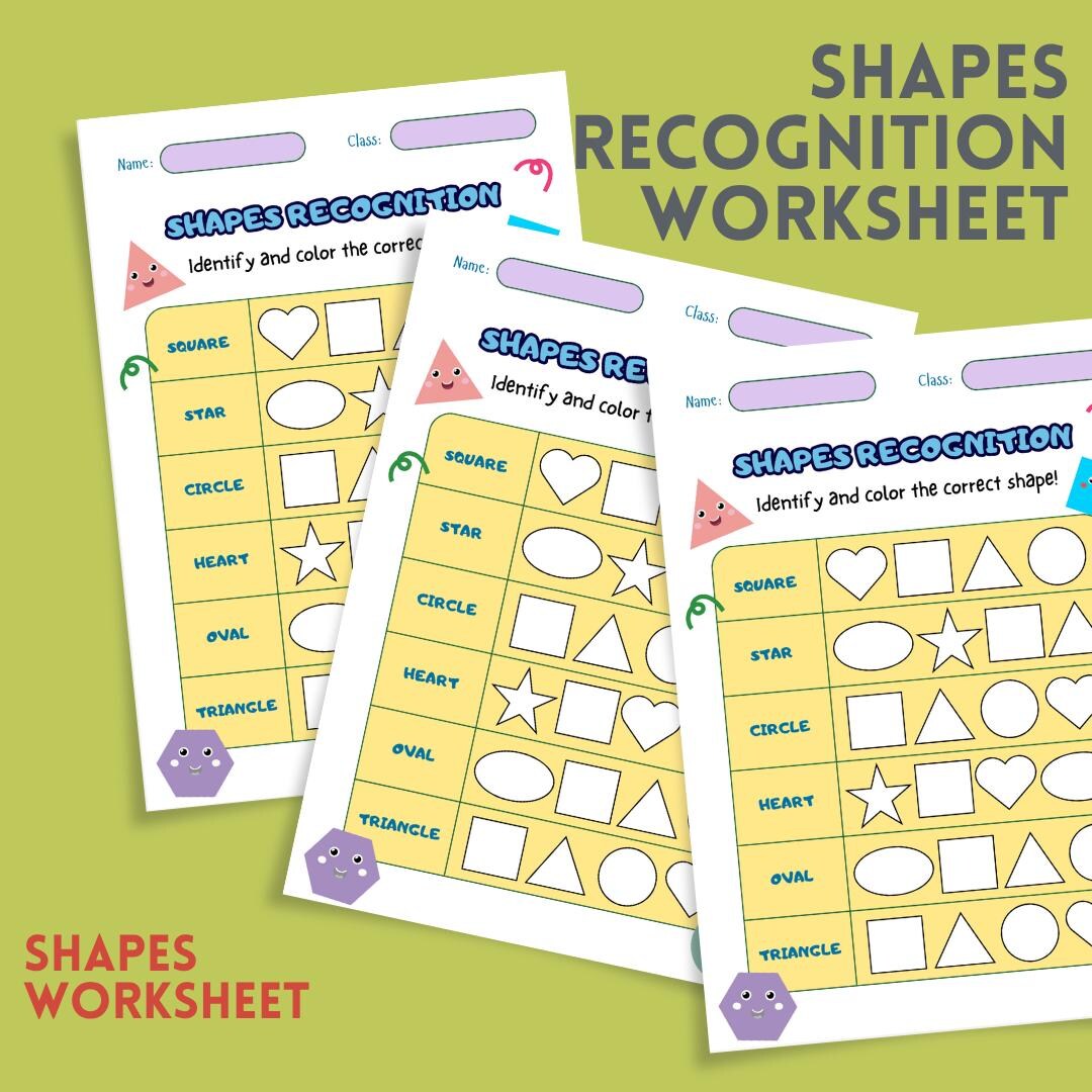 Shapes Recognition Worksheet Printable for Kids – Editable PDF ...