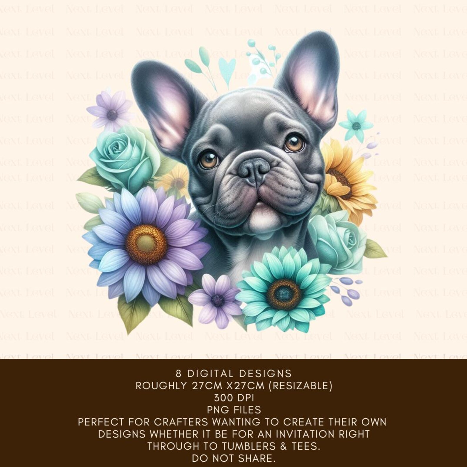 French Bull Dog Digital Designs, Frenchie Clip Art, French Bulldog ...