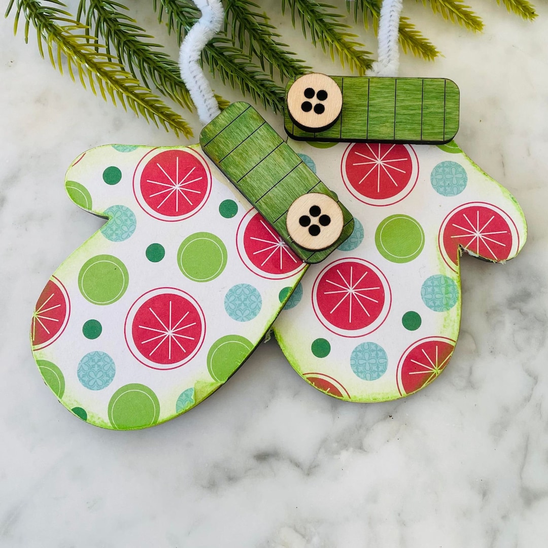 Mitten Christmas Ornament SVG File for Laser, Gloforge Ready, Christmas ...